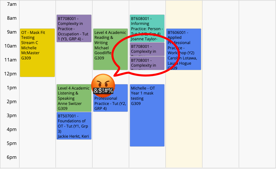 Timetable Fix - Monday 6am - Otago Polytechnic